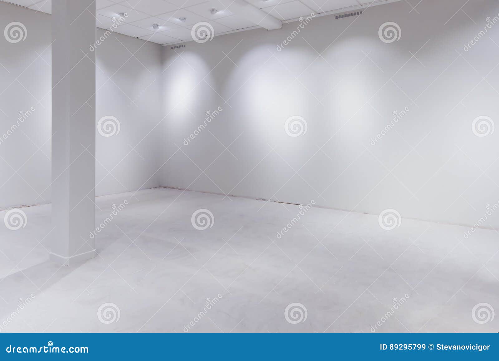 Spot Lights and Empty White Wall As Copy Space Stock Image - Image of ...