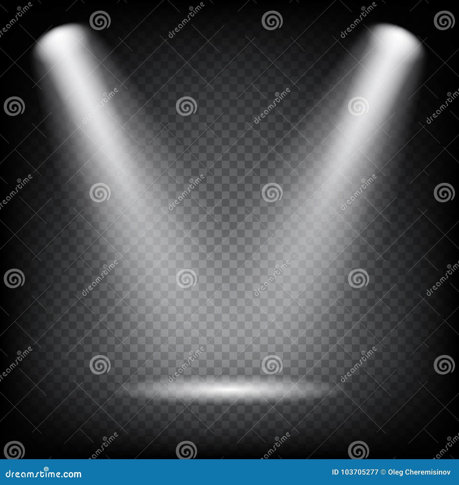 Spot Lights on Transparent Background. Vector Light Effect. Stock ...