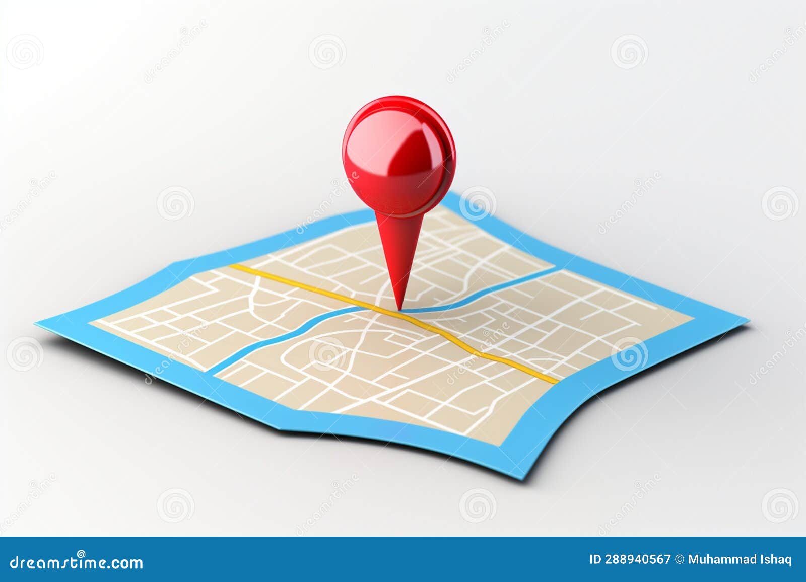 Spot Marked. 3D Map Pointer on White Background Signifies Location ...