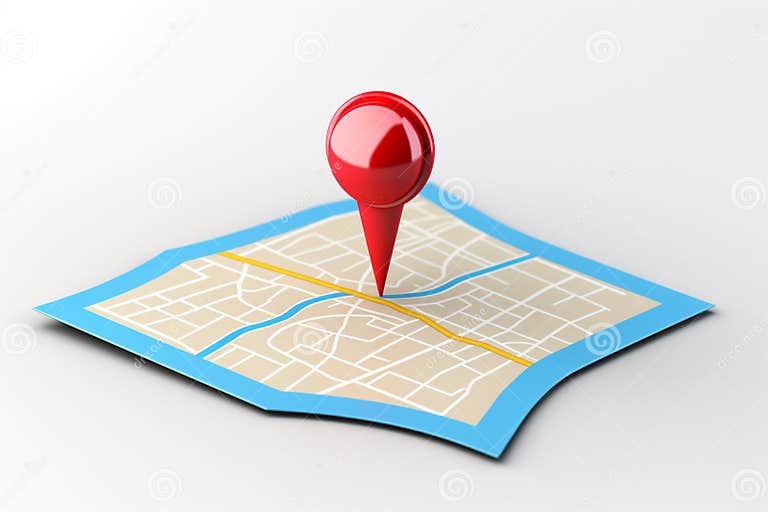 Spot Marked. 3D Map Pointer on White Background Signifies Location ...