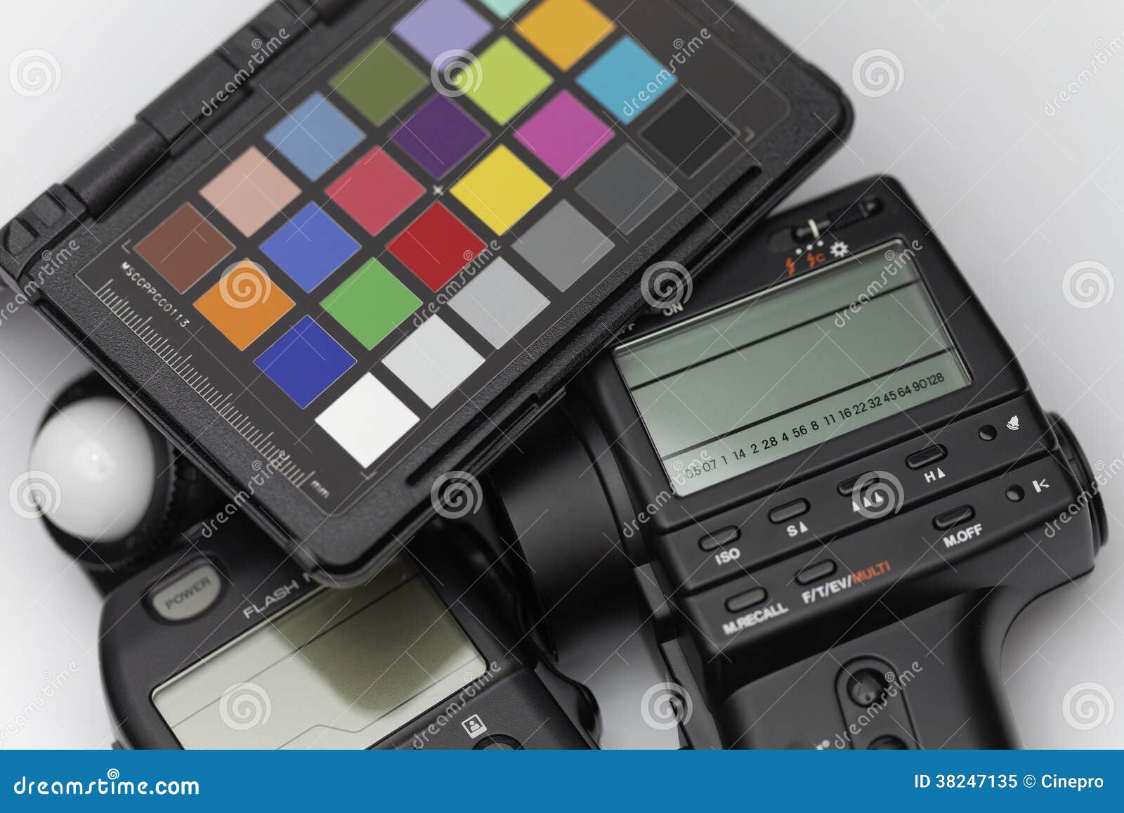 Spot Meter, Flash Meter and Test Target Stock Image - Image of studio ...