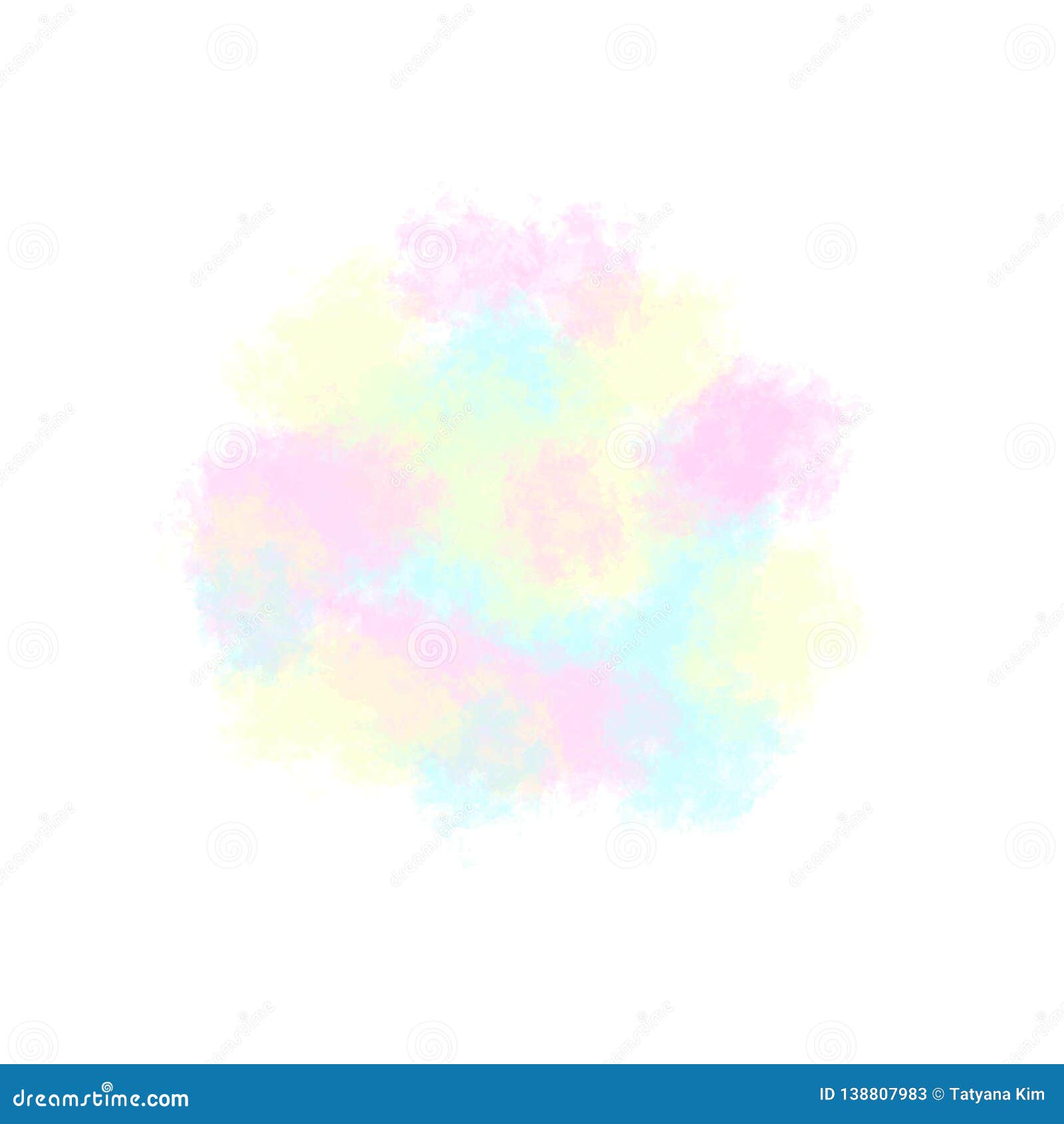 Spot of Multi-colored Paints, Fluffy Watercolor Cloud. Vector Stock ...