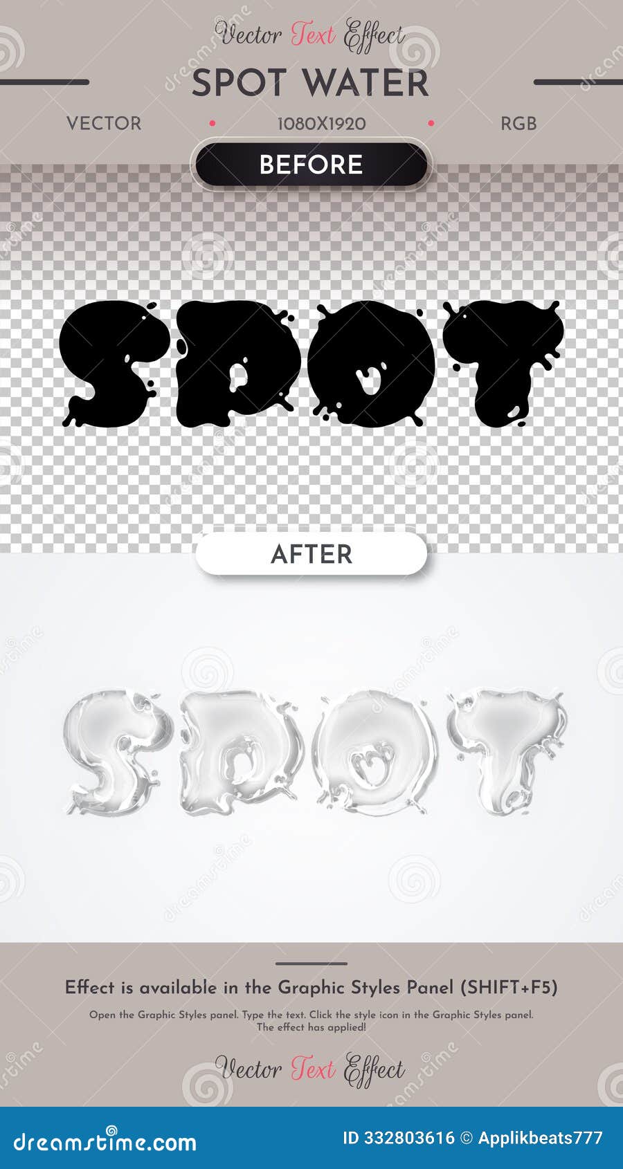 Spot Text Effect, Graphic Style. Vector Mockup and Template Stock ...