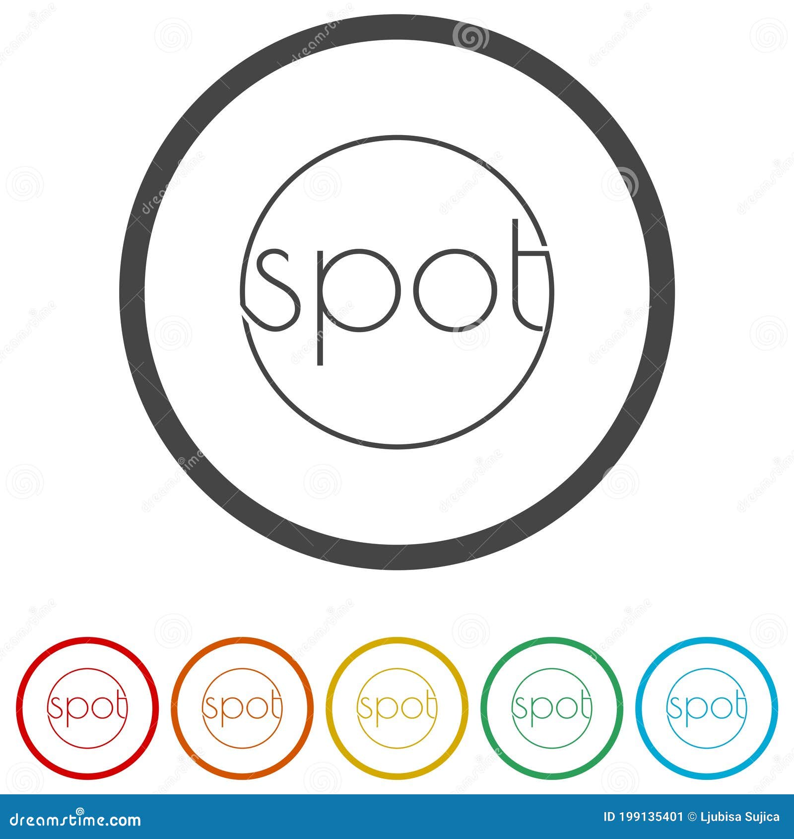 Spot Word Ring Icon, Color Set Stock Vector - Illustration of lamp ...