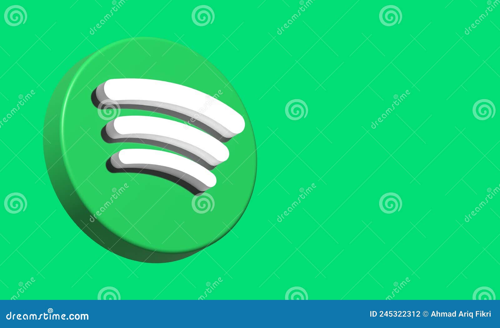 Spotify Circle Button Icon 3D. Elegant Template Blank Space Editorial ...