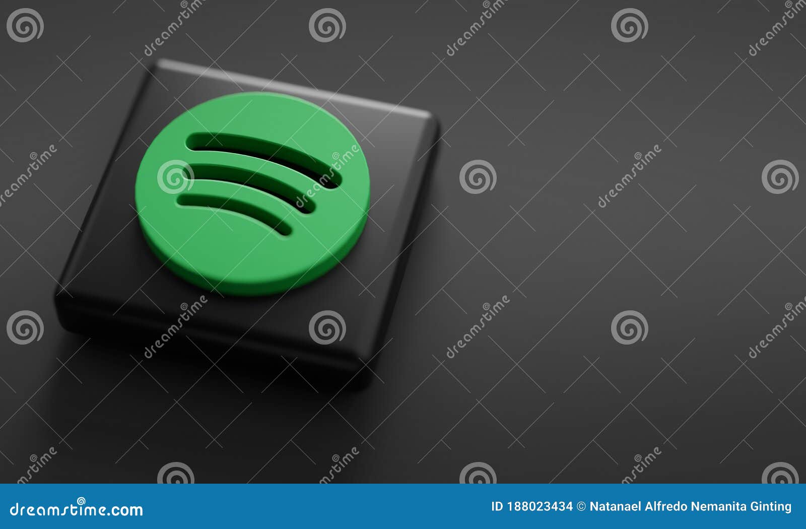 Spotify 3D Rendering Close Up. Account Promotion Template Editorial ...