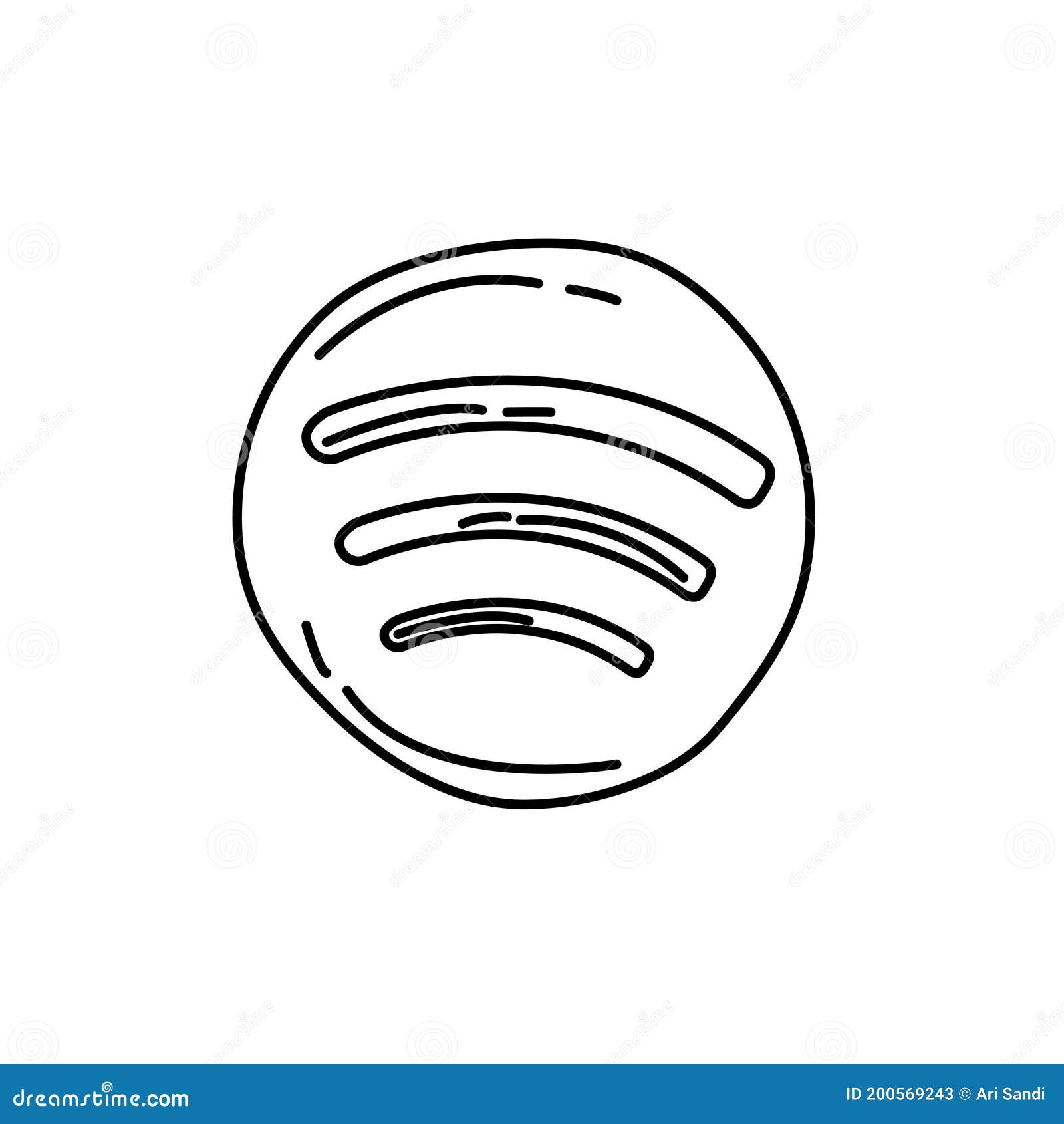 Spotify Icon Vector. Doodle Hand Drawn or Black Outline Icon Style ...
