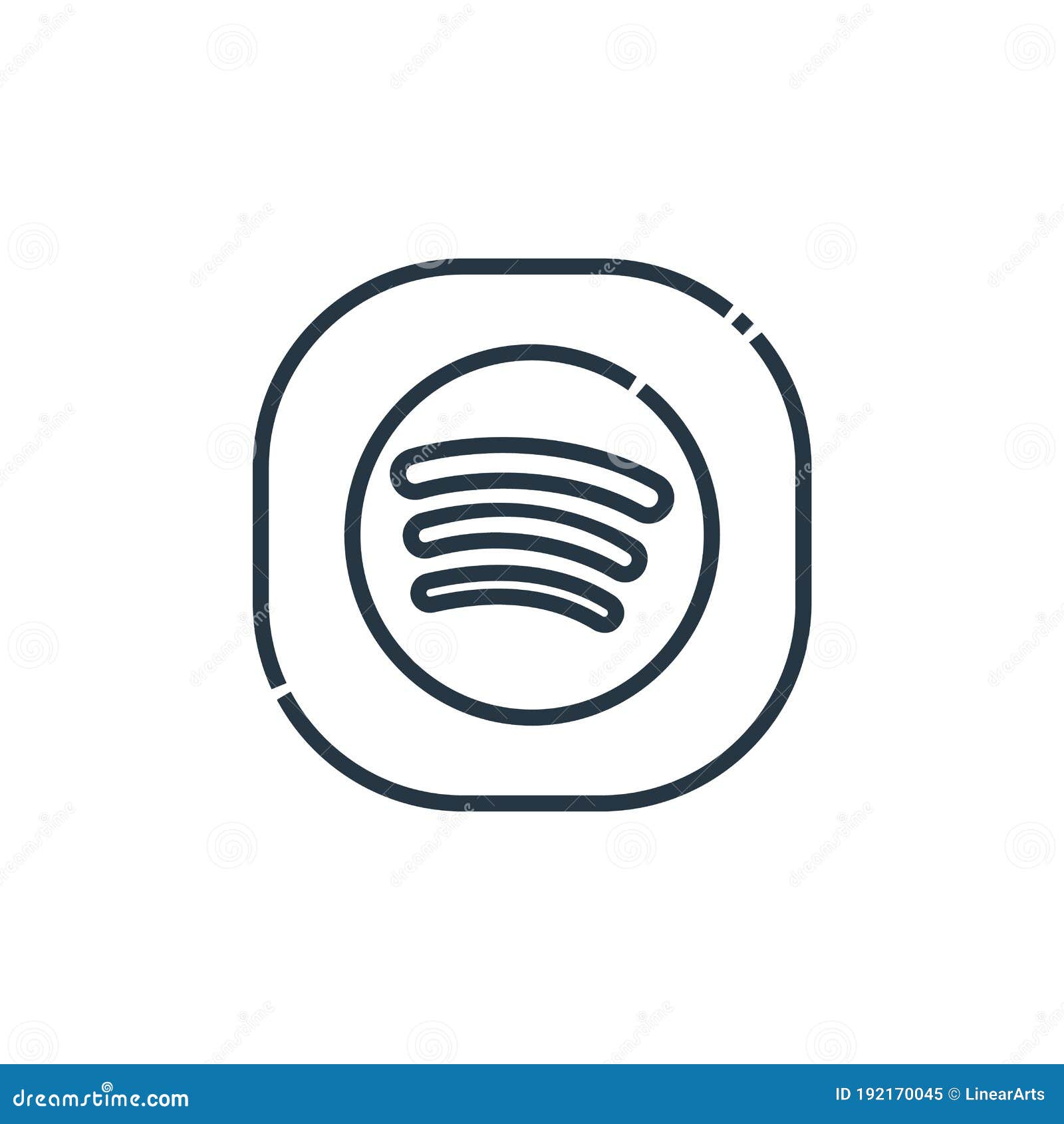 Spotify Icon Vector from Social Media Logos Concept. Thin Line ...
