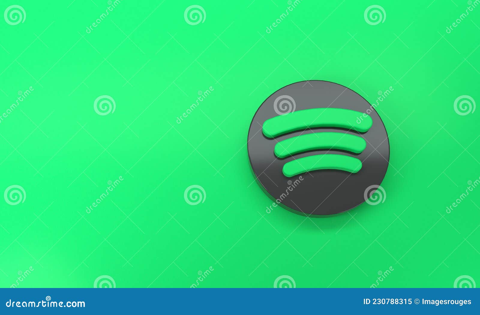 Spotify Logo with Space for Text and Graphics on Green Background. Top ...