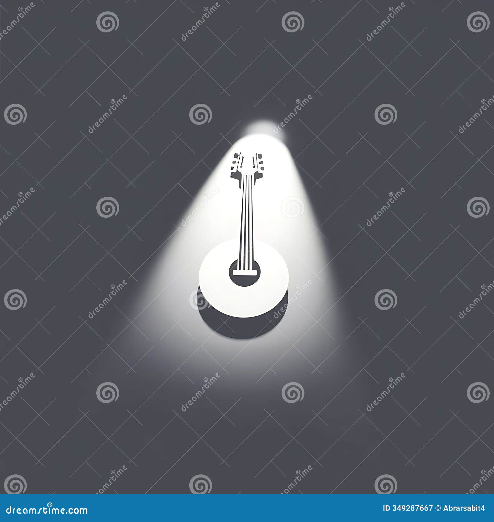 Spotlight on Acoustic Guitar, Stock Image - Image of white, sound ...