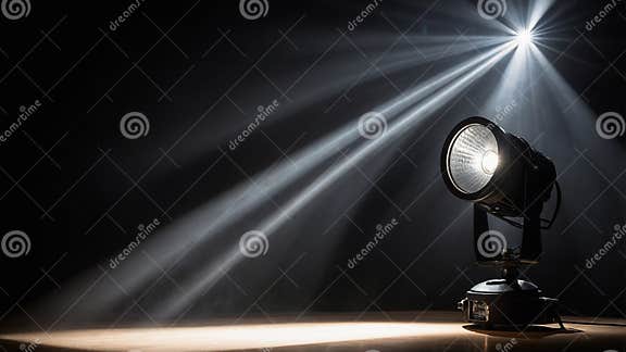 Spotlight Beaming a Focused Light in a Dark Environment with Visible ...
