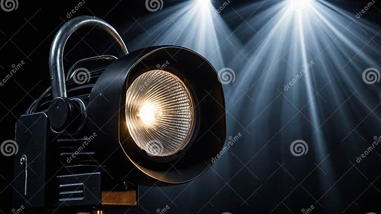 Spotlight Beaming a Focused Light in a Dark Environment with Visible ...