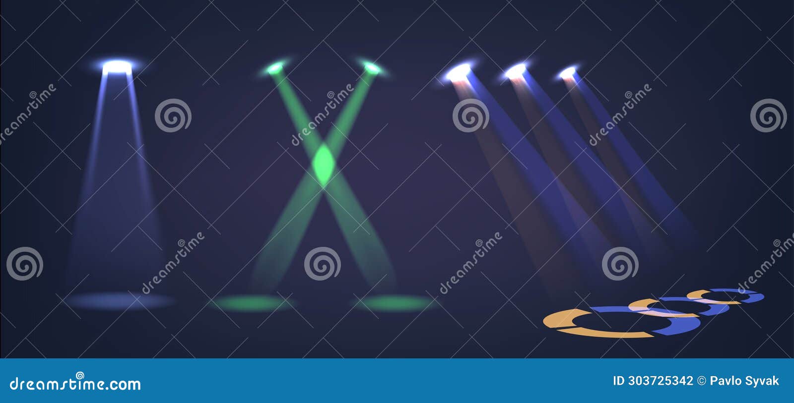 Spotlight Beams Realistic 3d Vector Set. Focused, Intense Sources of ...