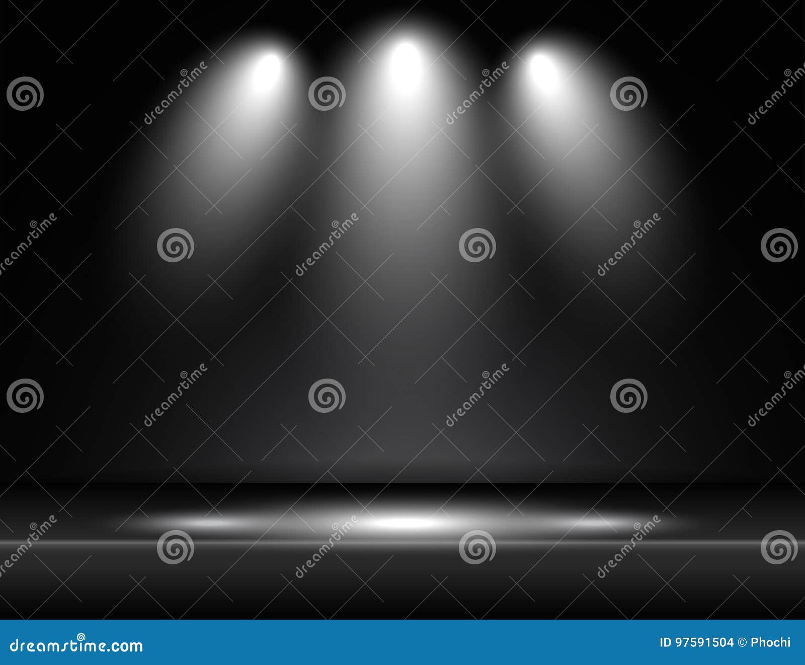 Spotlight Black Light Rays Room Studio Background Vector Stock Vector ...