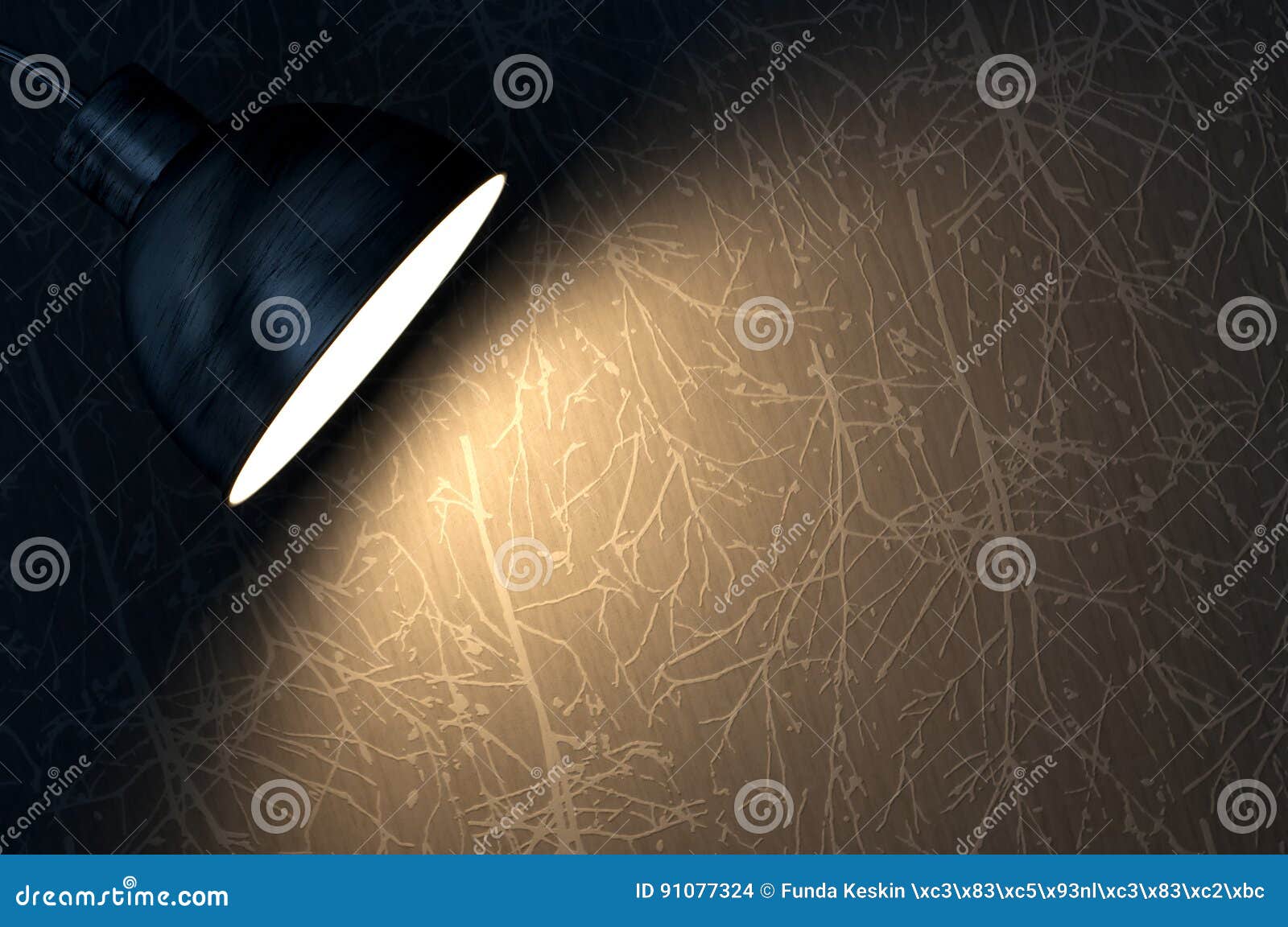 Spotlight on a black wall stock photo. Image of light - 91077324