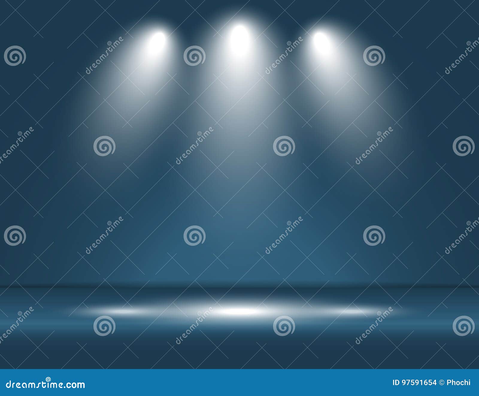 Spotlight Blue Light Rays Room Studio Background Vector Stock Vector ...