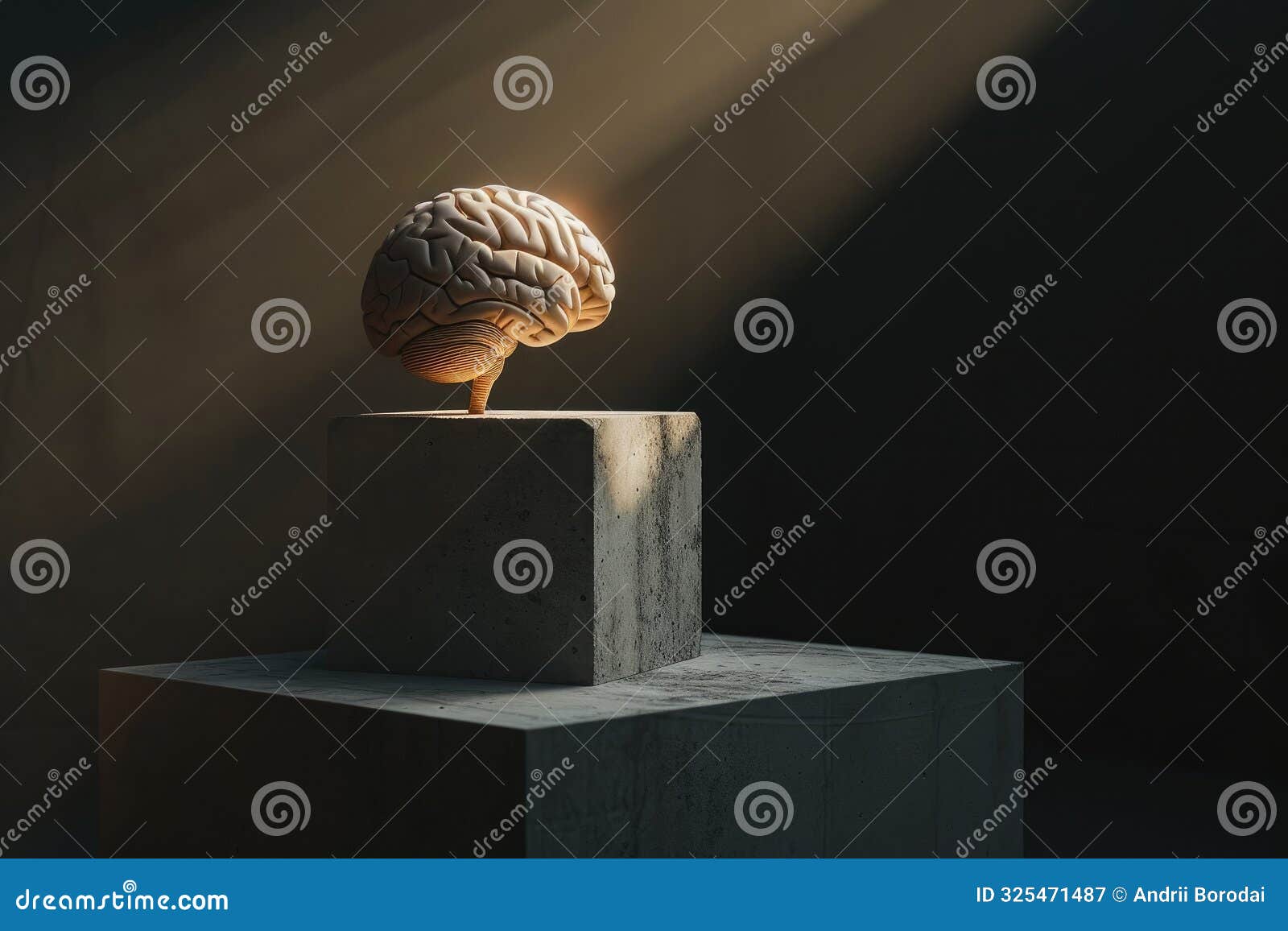 Spotlight on the Brain: Genius Unveiled. Stock Illustration ...