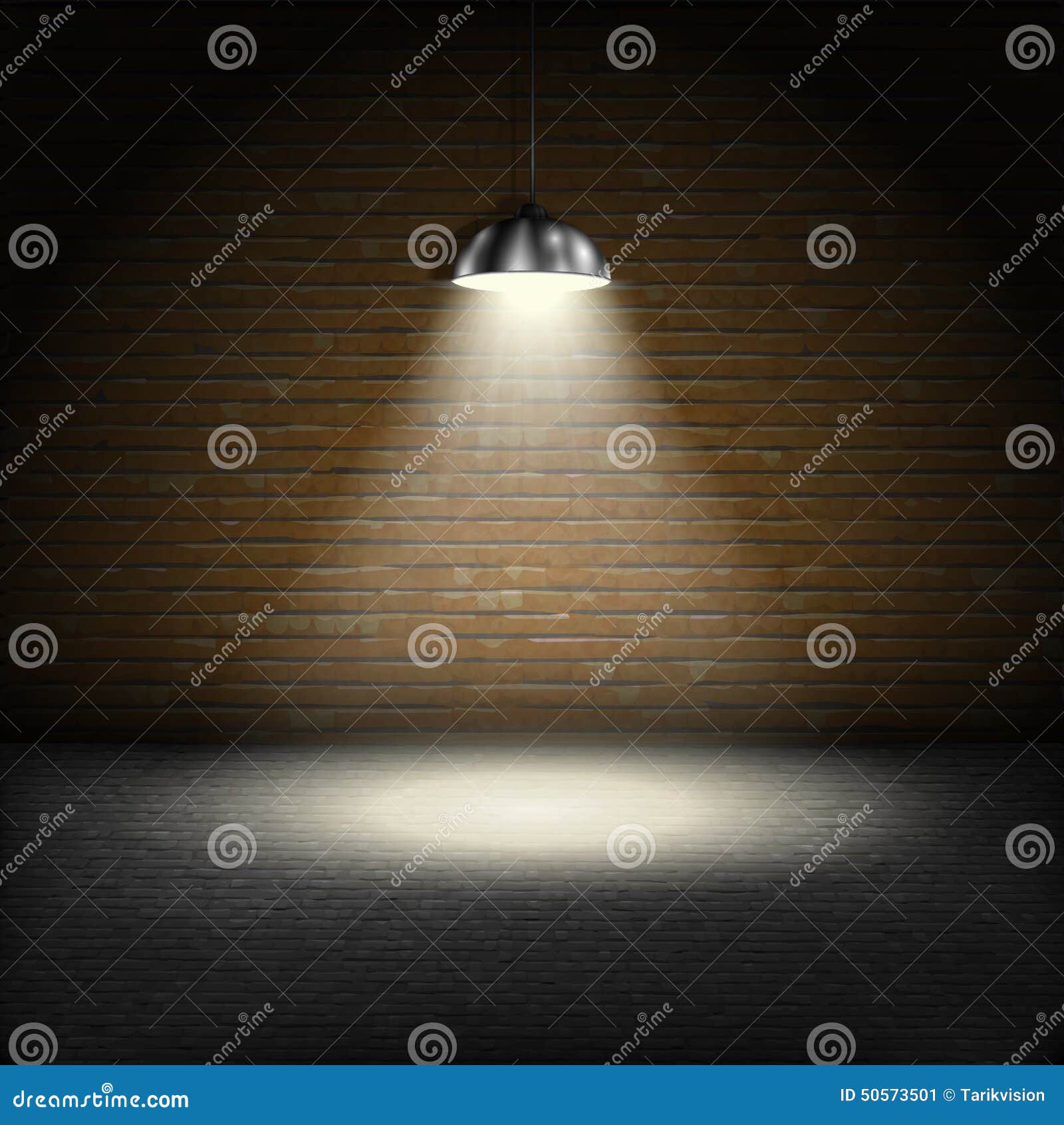 Spotlight on Brick Wall Background. Stock Vector - Illustration of ...