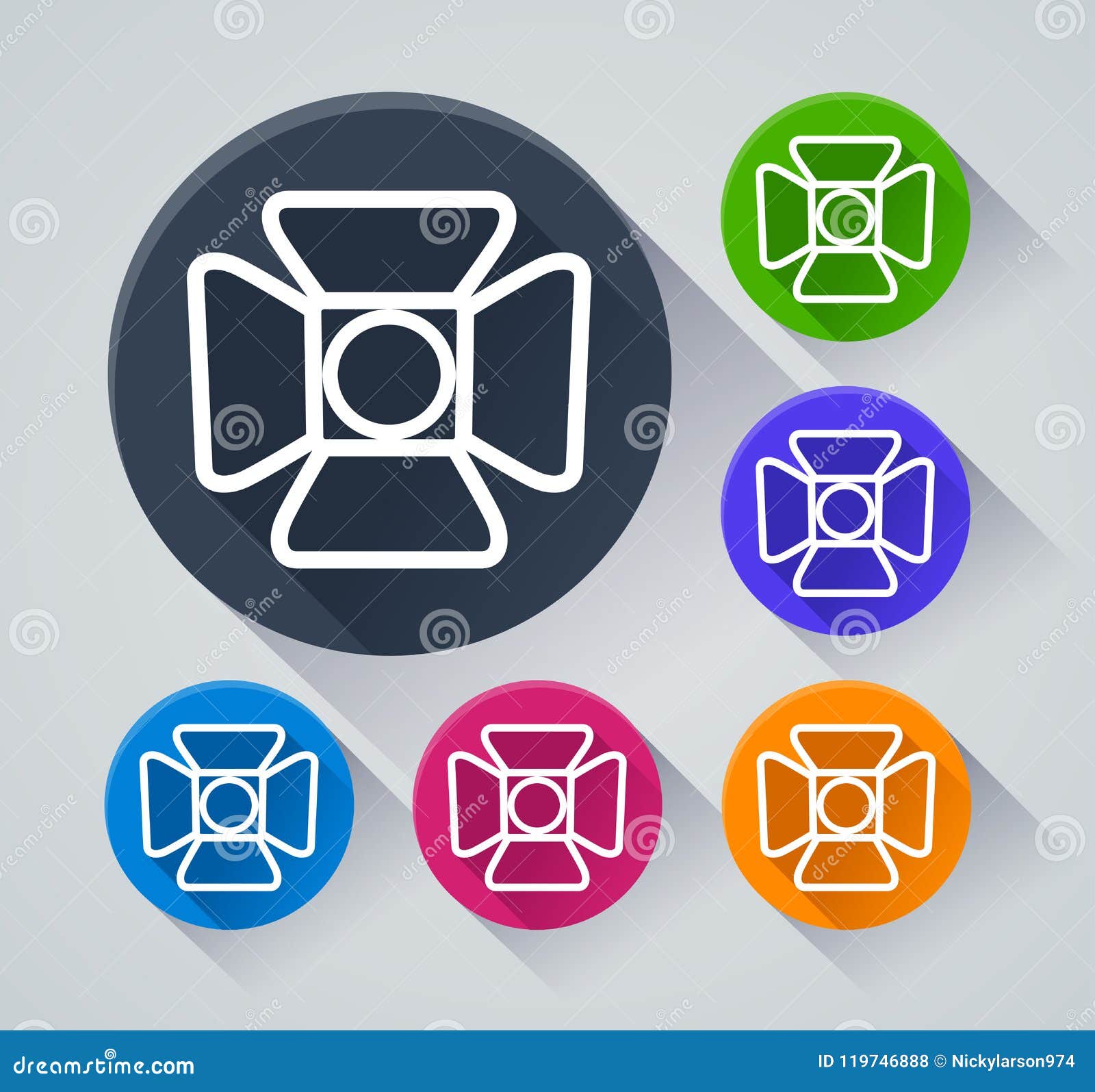 Spotlight Circle Icons with Shadow Stock Vector - Illustration of ...
