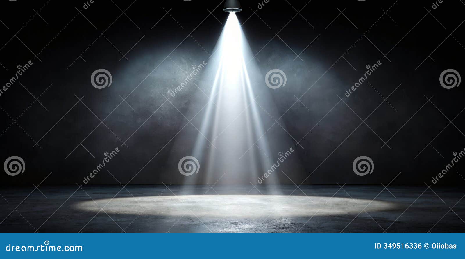 Spotlight on Concrete Overhead, Dark Room, Illumination Stock ...