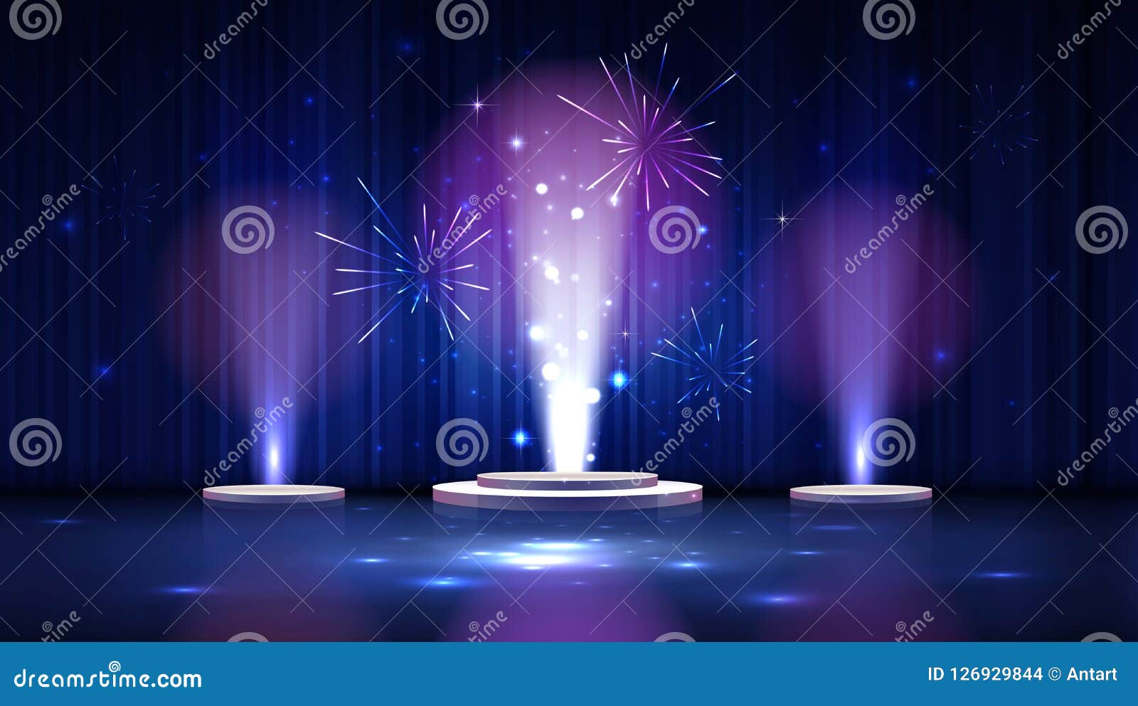 Spotlight Effect Blue Scene Background Stock Vector - Illustration of ...