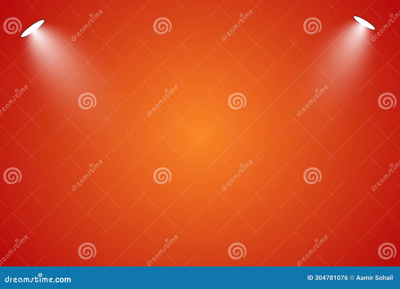 Spotlight Effects on Orange Screen for Content Creators. Stock ...