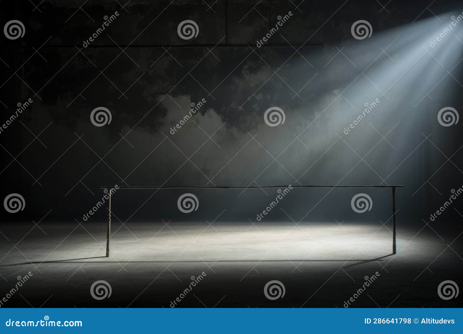 Spotlight on Empty Stage with Ballet Barre Stock Photo - Image of ...