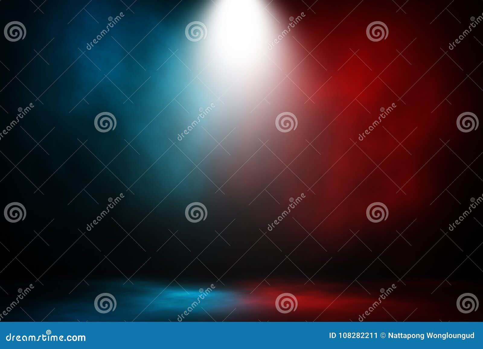 Spotlight Fight and Match Red and Blue Smoke. Stock Illustration ...