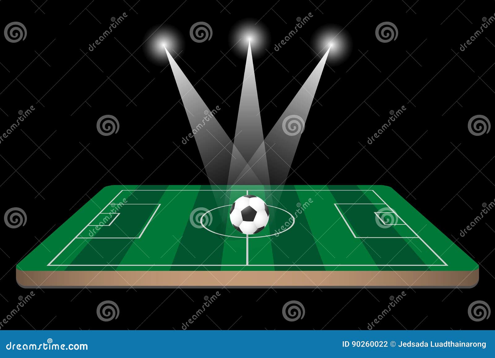Spotlight Football on Mini Field Stock Vector - Illustration of goal ...