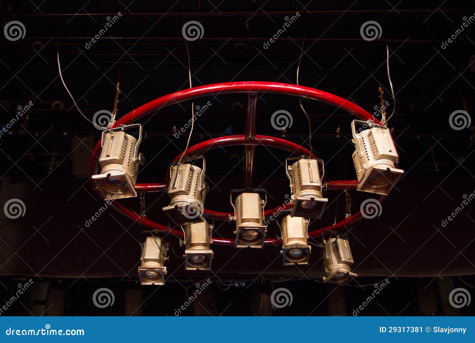 Spotlight Hanging from the Ceiling. Stock Image - Image of background ...