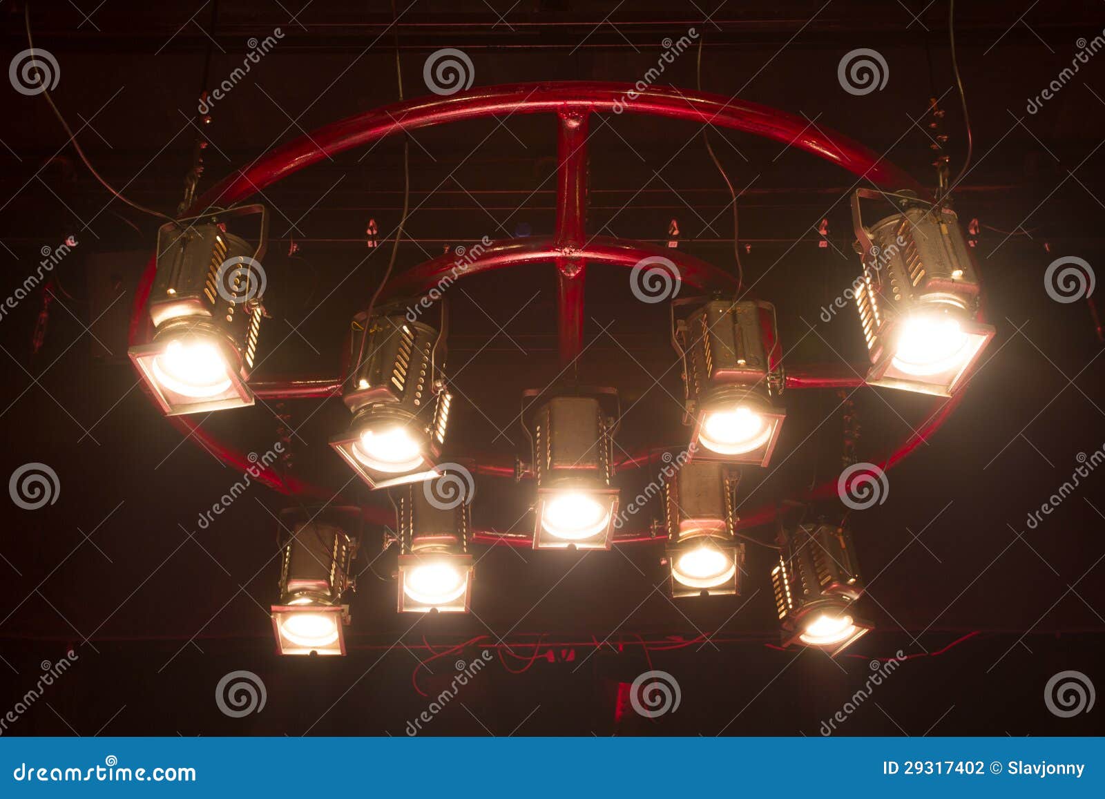 Spotlight Hanging from the Ceiling. Stock Photo - Image of party, light ...