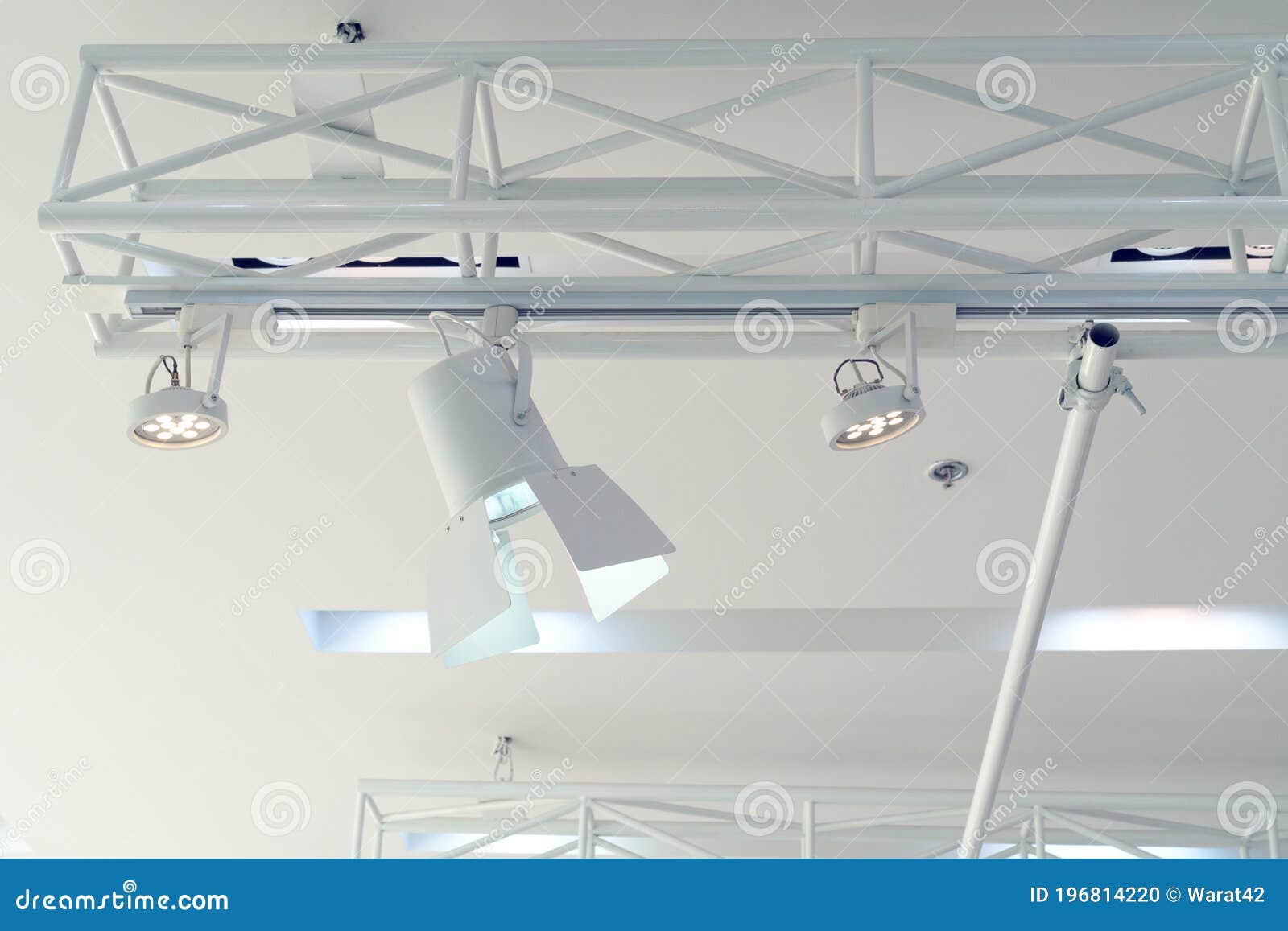 Spotlight Hanging on the White Ceiling Stock Photo - Image of ...