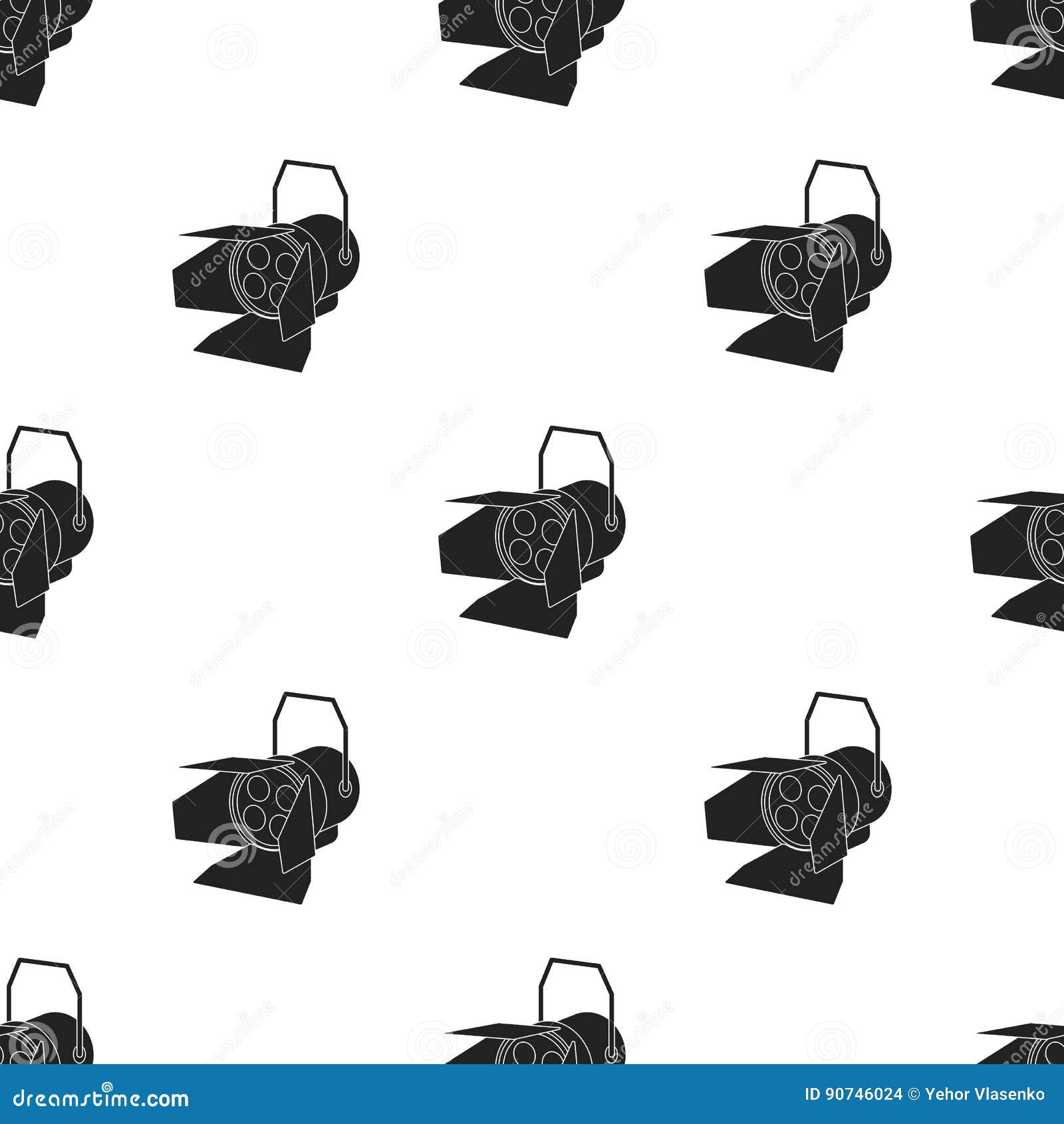 Spotlight Icon in Black Style Isolated on White Background. Light ...