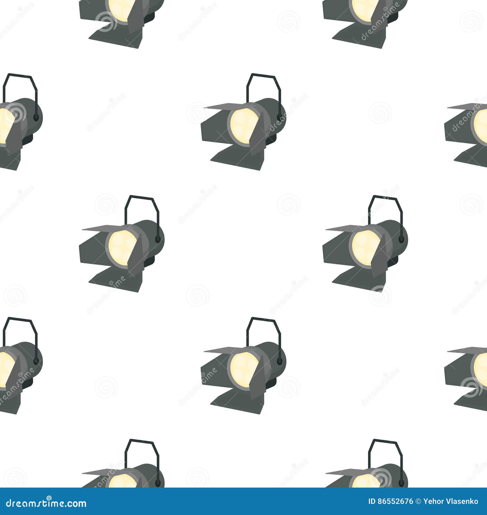 Spotlight Icon in Cartoon Style on White Background. Light Source ...