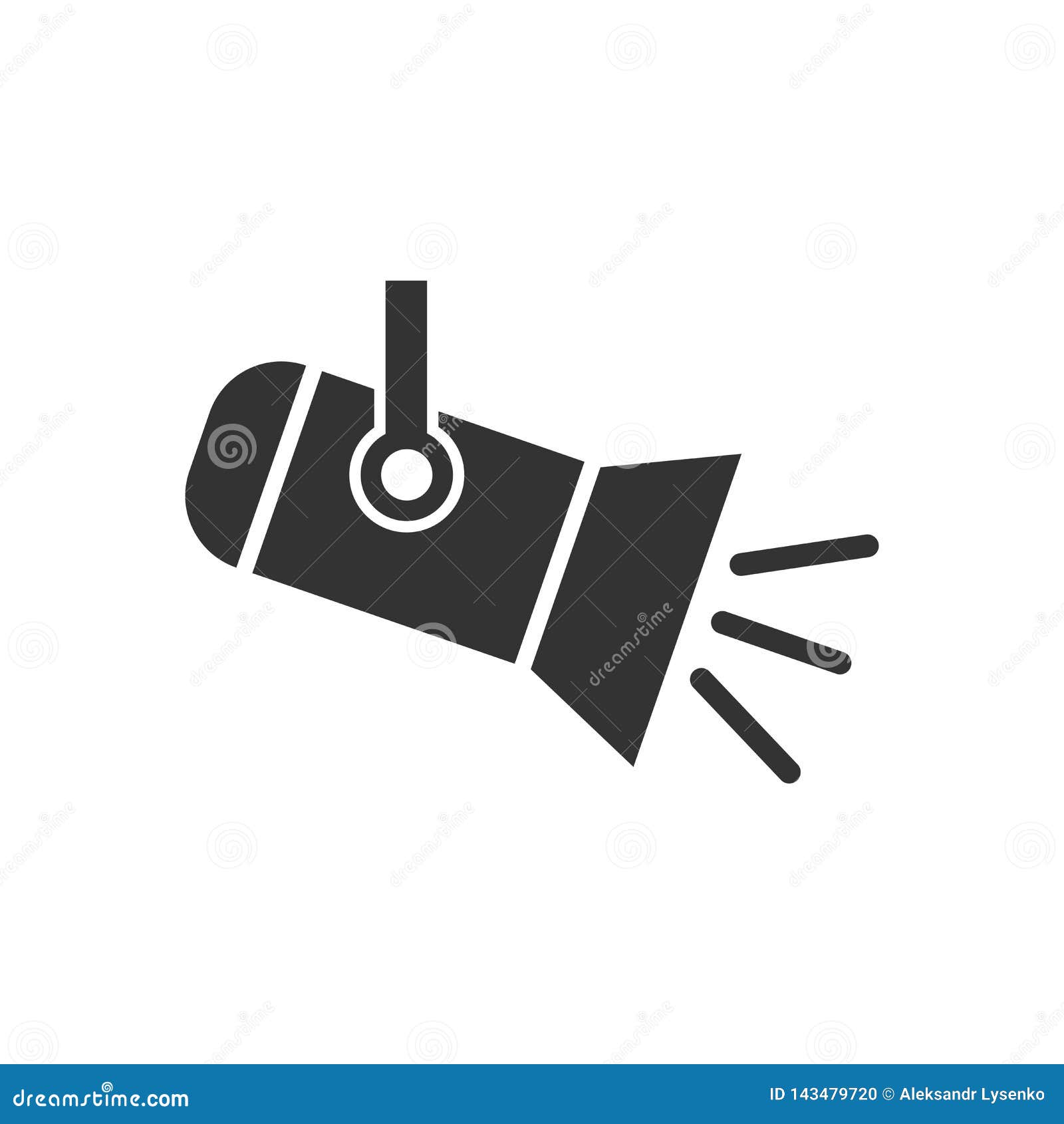 Spotlight Icon in Flat Style. Lamp Vector Illustration on White ...