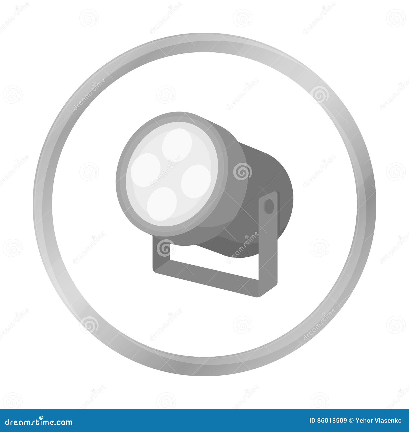 Spotlight Icon Isolated on White. Theater Symbol Stock Vector ...