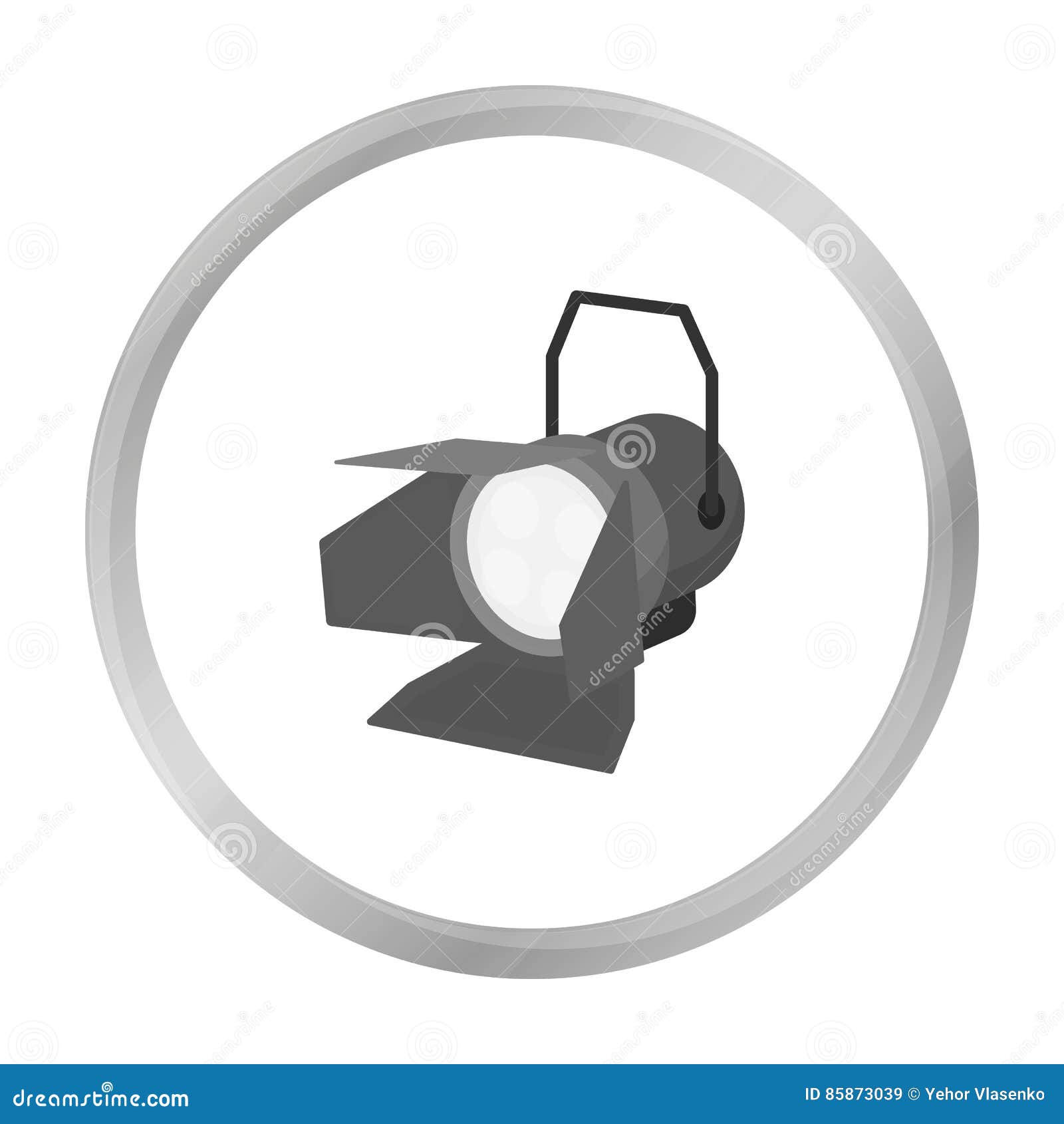 Spotlight Icon in Monochrome Style Isolated on White Background. Light ...