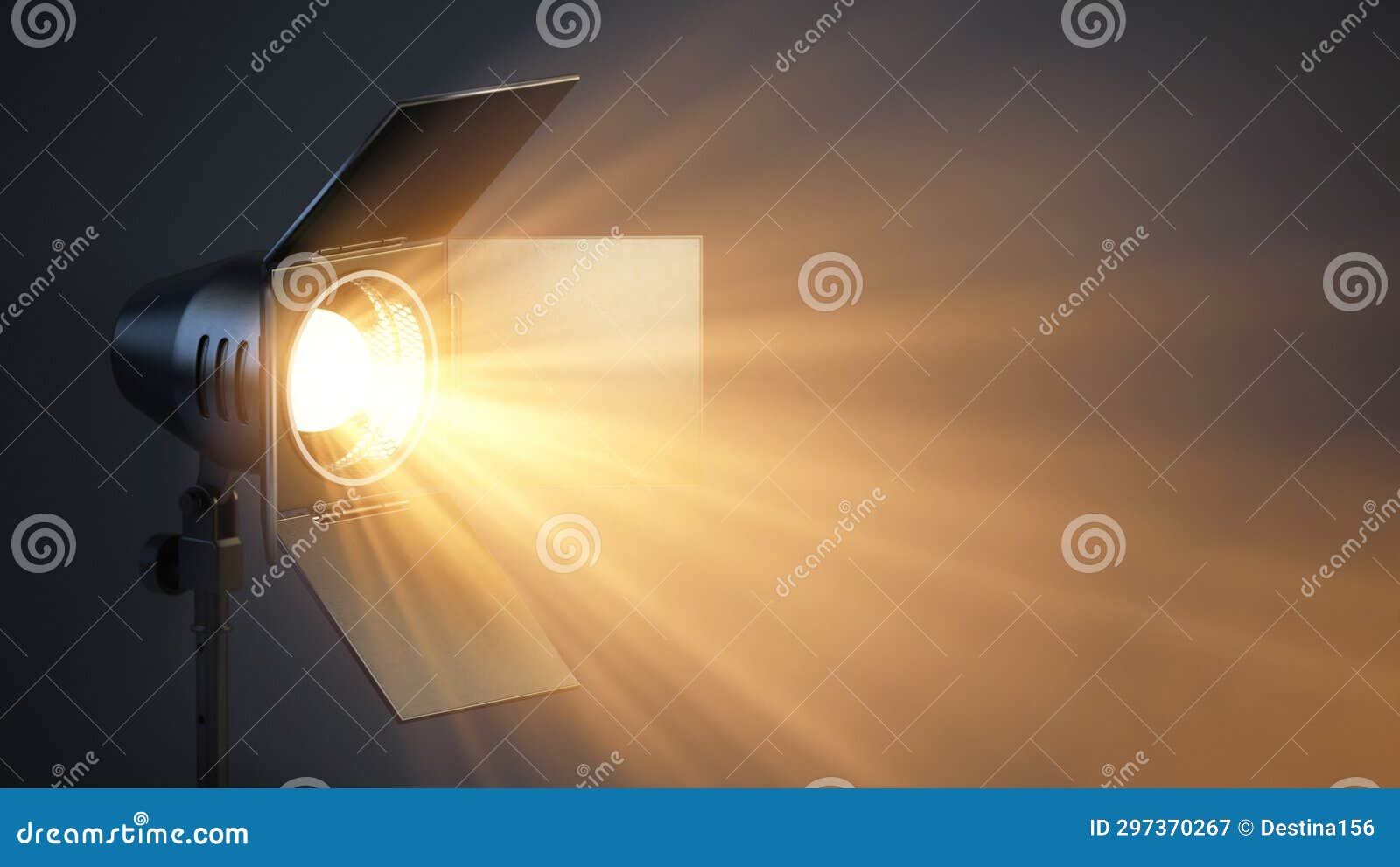 Spotlight Illuminating the Darkness. Copy Space on the Right Stock ...