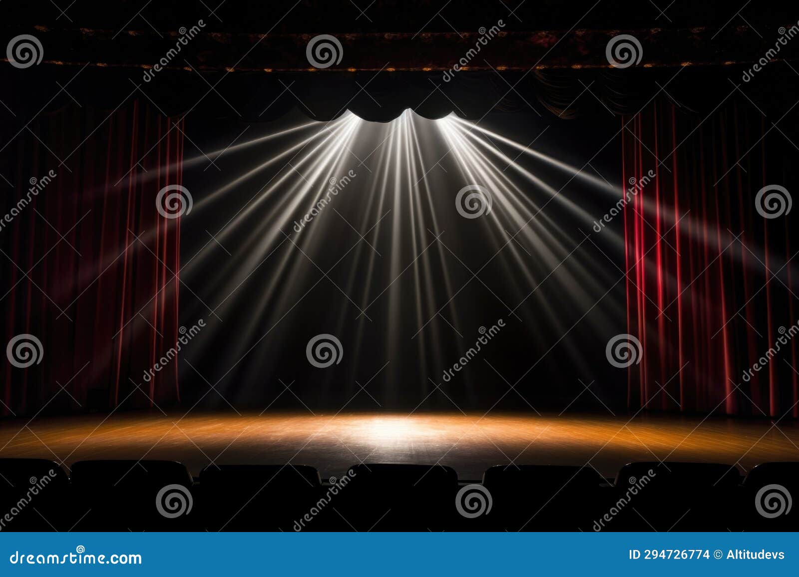 A Spotlight Illuminating an Empty Theater Stage Stock Photo - Image of ...