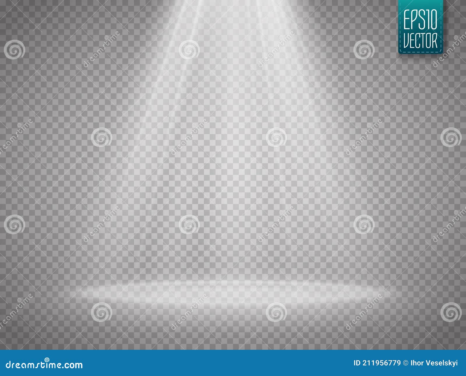 Spotlight Isolated. Vector Glowing Light Effect with Rays Stock Vector ...