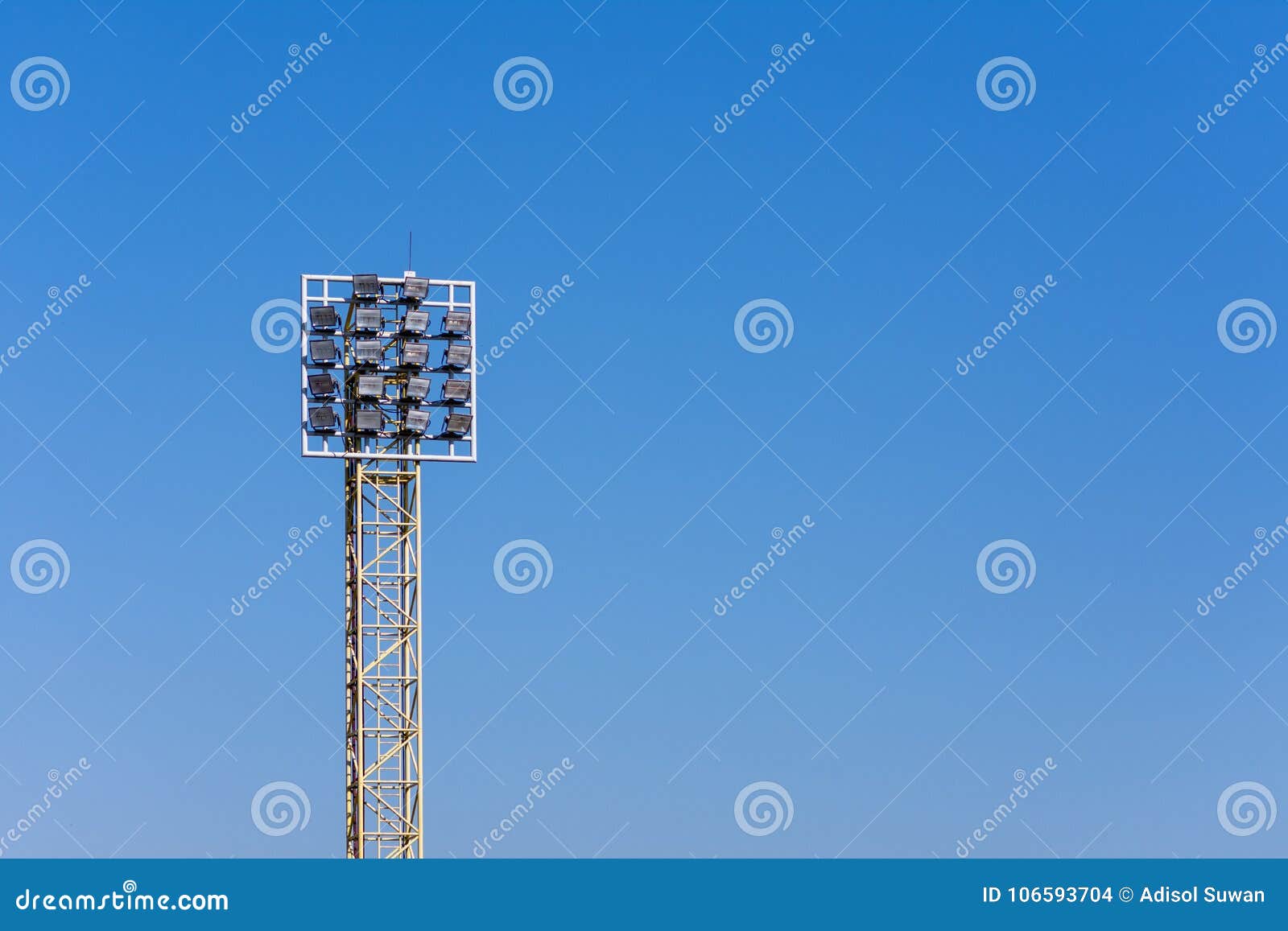 Spotlight left side stock photo. Image of stadium, blue - 106593704