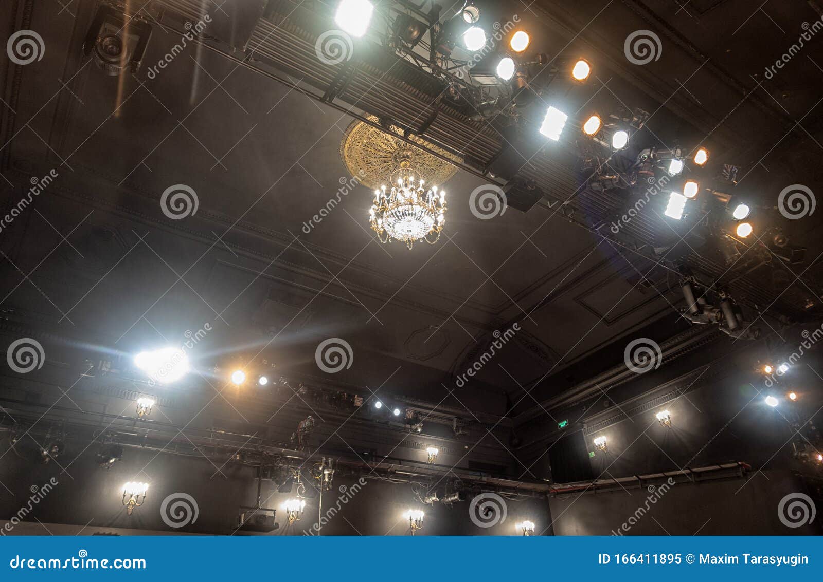 Technical Lights that the Stage at Theater. Stock Image - Image of hall ...