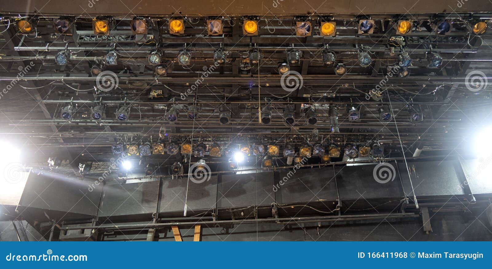 Technical Lights that the Stage at Theater. Stock Photo - Image of ...