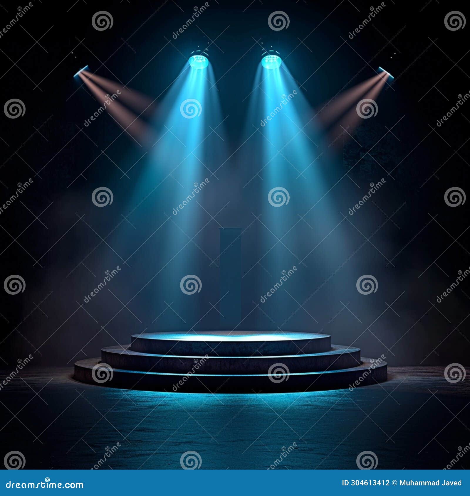 Spotlight Moment Empty Pedestal on Stage Podium, Lit by Spotlights ... Spotlight Moment Empty Pedestal on Stage Podium, Lit by Spotlights ...