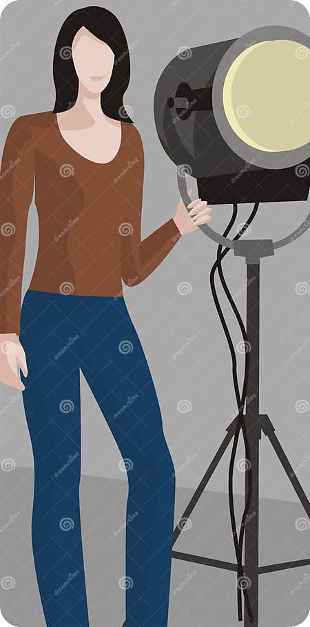 Spotlight Operator Illustration Stock Vector - Illustration of ...