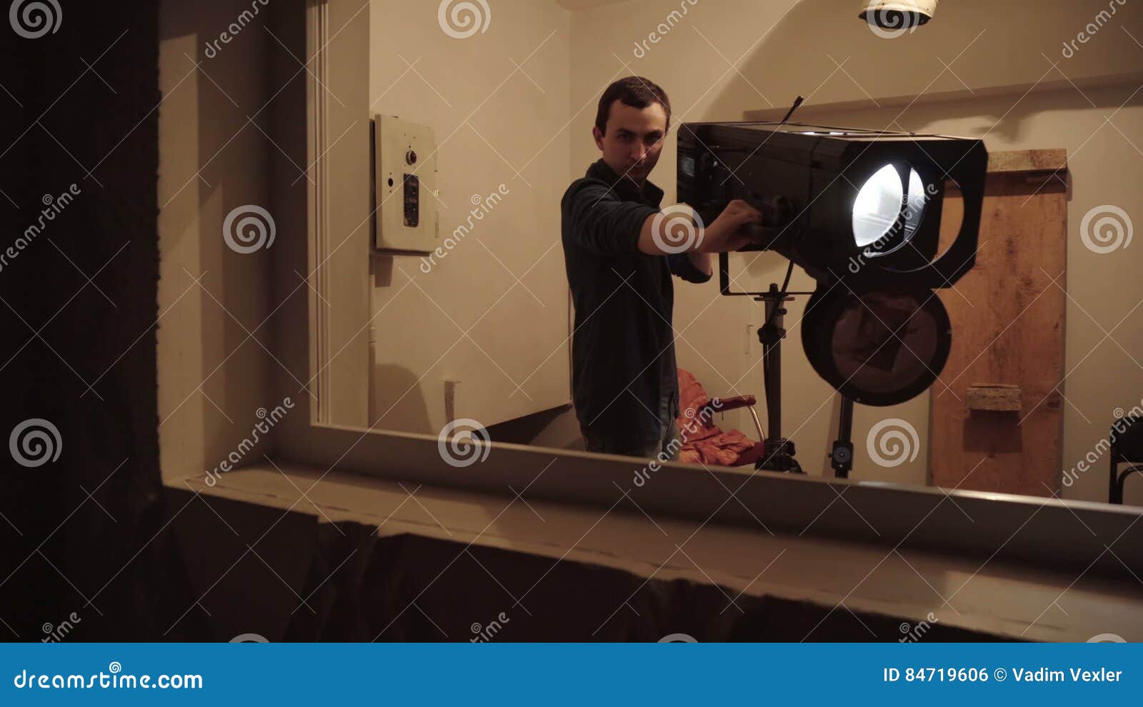 Spotlight Operator Tracks Actors Around the Stage Stock Footage - Video ...