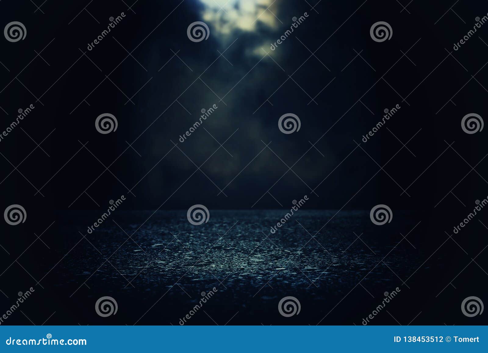Spotlight Over Concrete Floor. Dark Black Background. Stock Photo ...