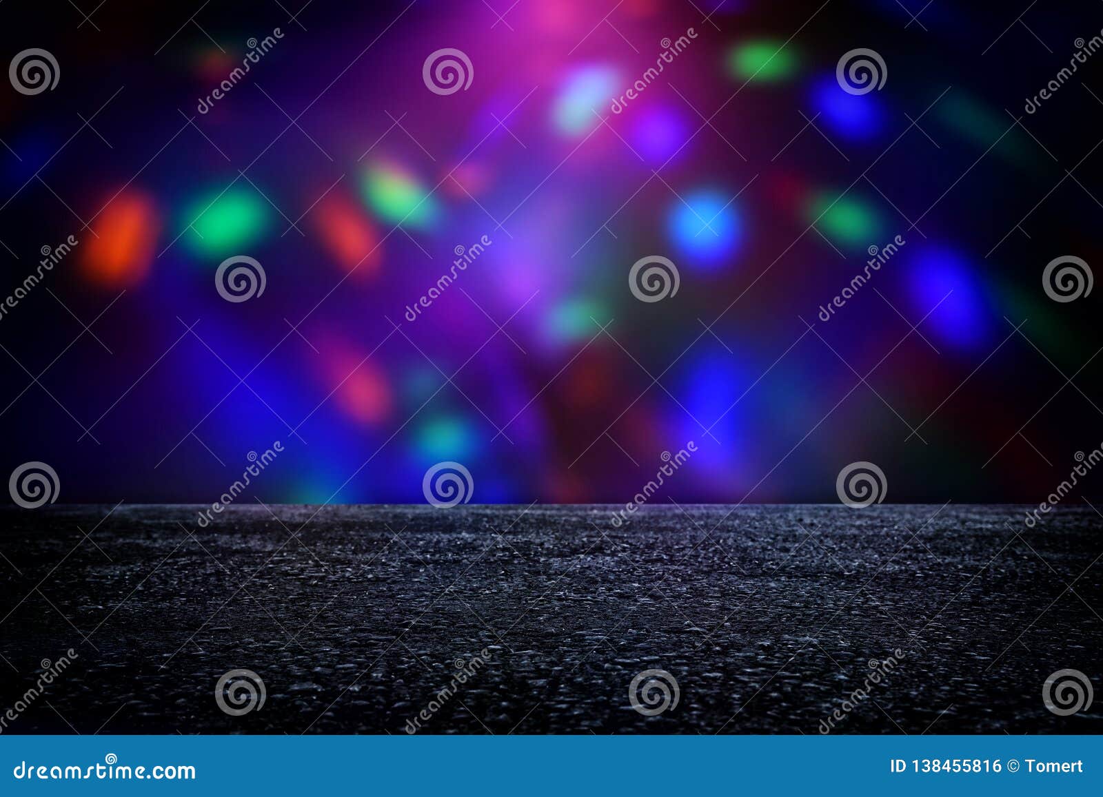 Spotlight Over Concrete Floor. Dark Black Background. Stock Photo ...
