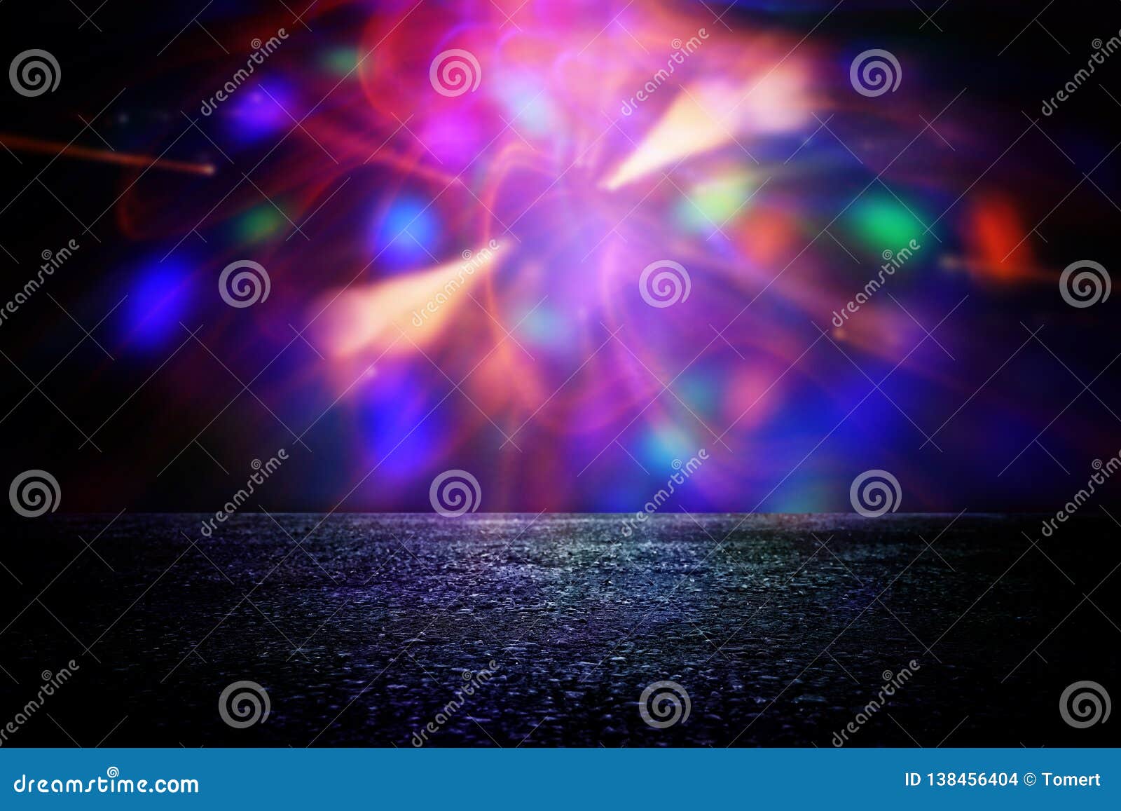 Spotlight Over Concrete Floor. Dark Black Background. Stock Photo ...