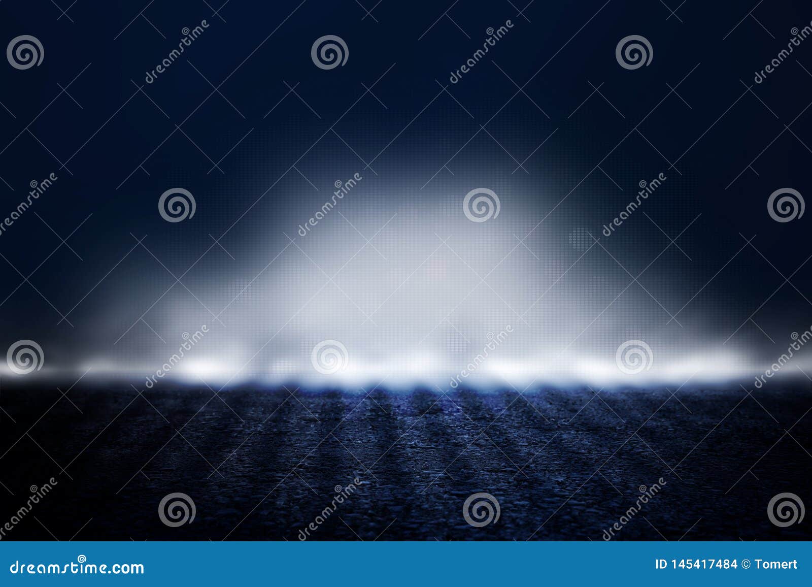 Spotlight Over Concrete Floor. Dark Black Background Stock Illustration ...